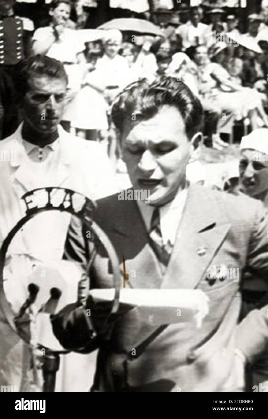 The Italian fascist journalist Mario Granbassi, in one of his radio ...