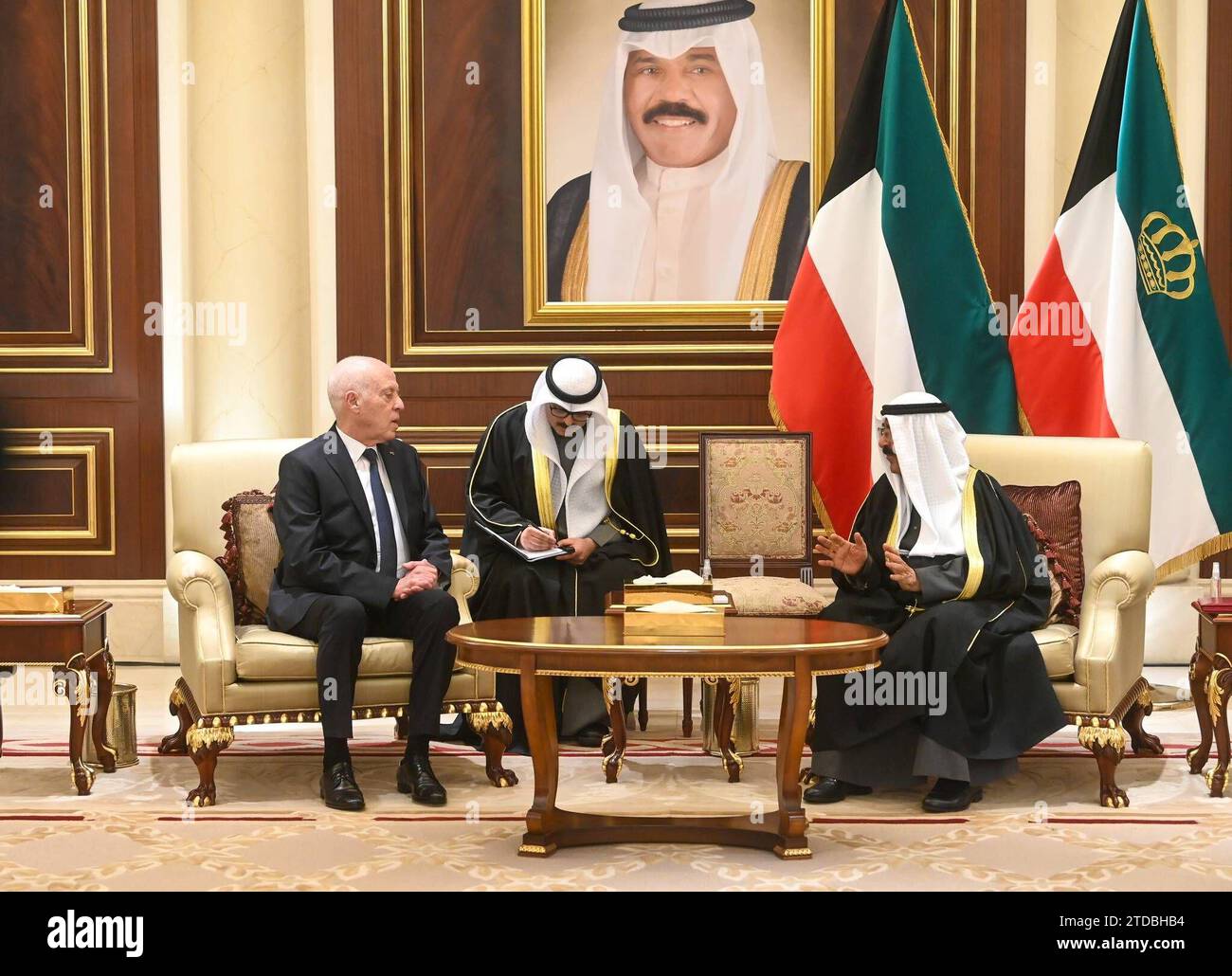 Tunisian President Kais Saied offering his condolences to Kuwait s new Emir Sheikh Meshal al ...