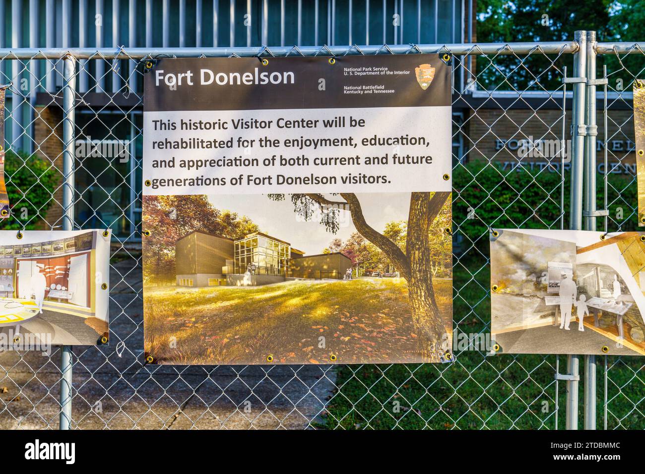 Renovations sign at the Visitor Center for Fort Donelson National ...