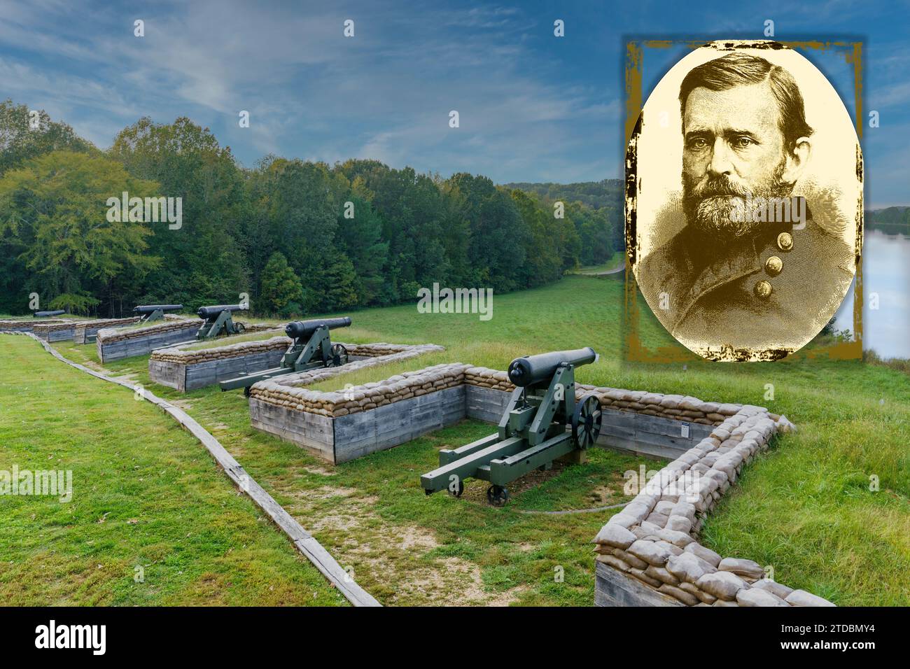 General Grant and the Canon Battery along the Cumberland River running ...