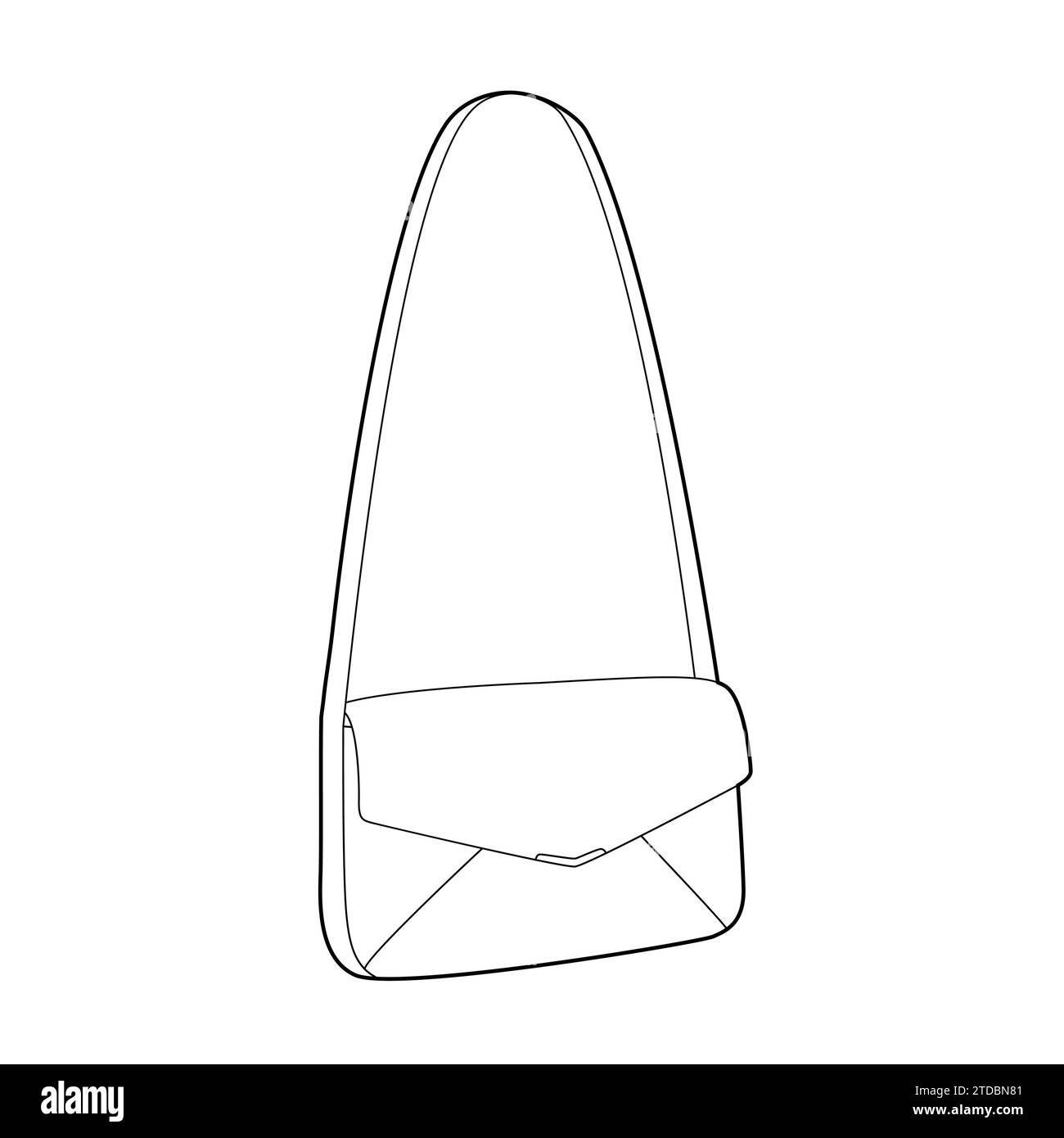 Envelope Cross-Body Bag baguette silhouette bag. Fashion accessory ...