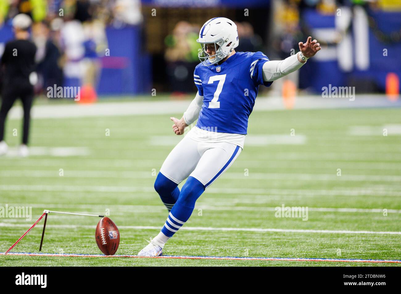 Indianapolis, Indiana, USA. 16th Dec, 2023. Indianapolis Colts kicker ...