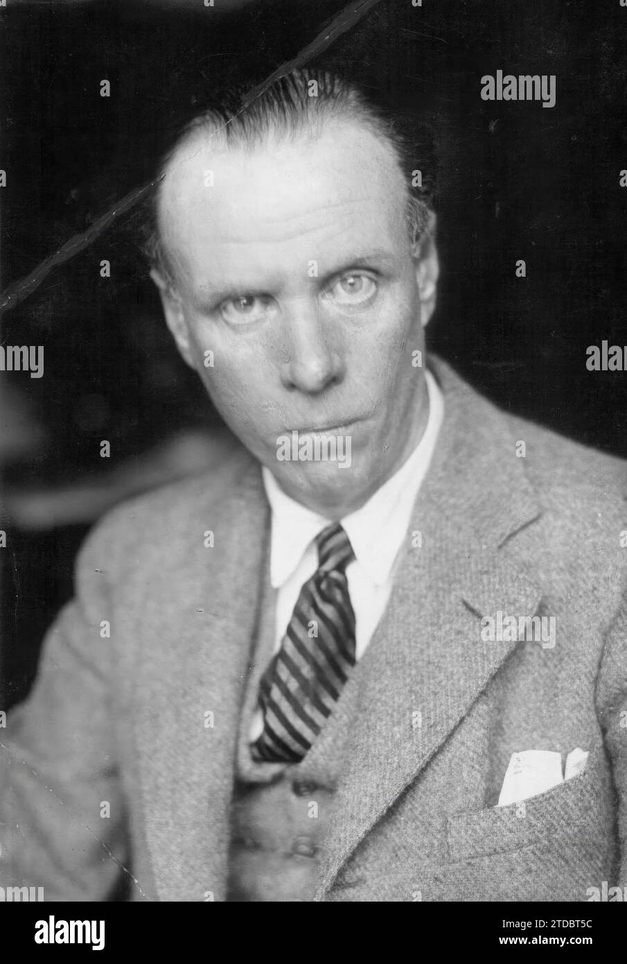 12/31/1929. The American writer Sinclair Lewis, Nobel Prize winner in ...