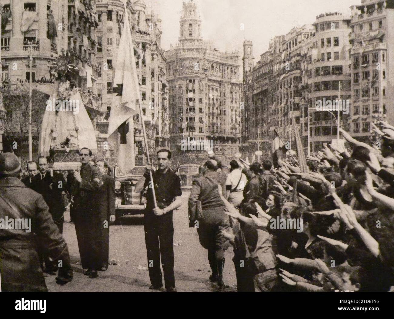 Victory parade in Valencia at the beginning of April 1939. Credit ...