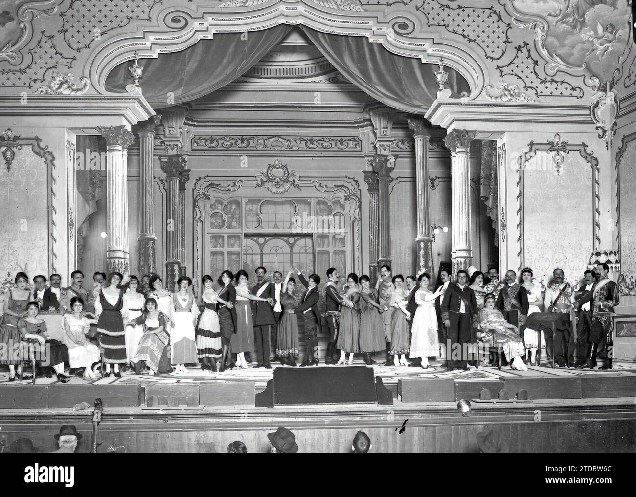 Madrid. March 1917. At the Teatro Real. A scene from Maestro Giordano's ...