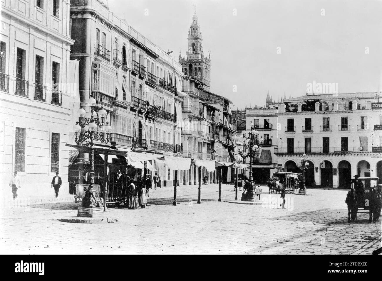 Seville, 1900 (CA.) The Plaza de San Francisco, one of the oldest ...