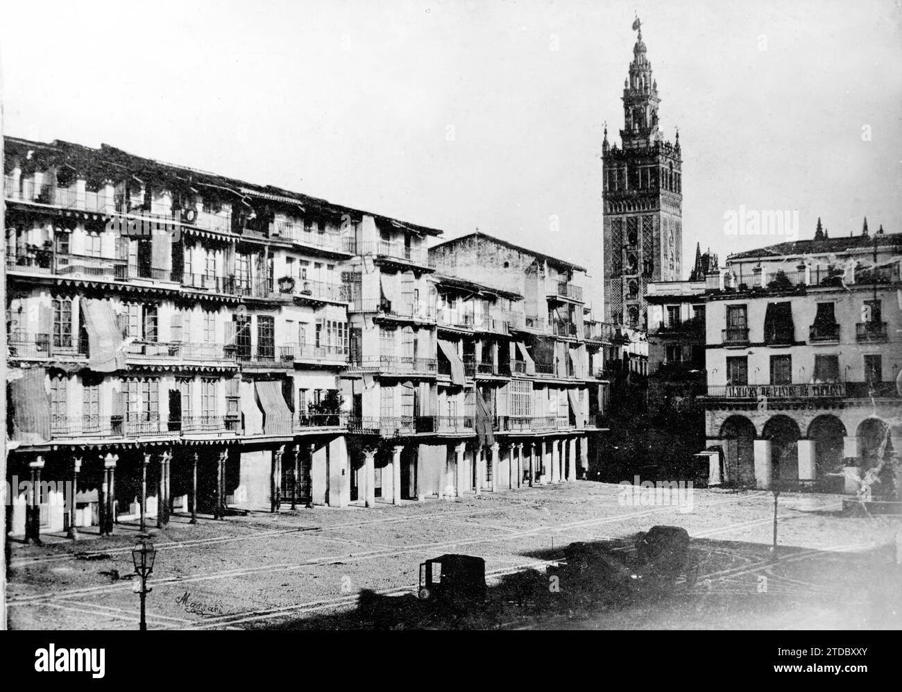 Seville, 1860 (Ca.). Saint Francis Square. Credit: Album / Archivo ABC ...