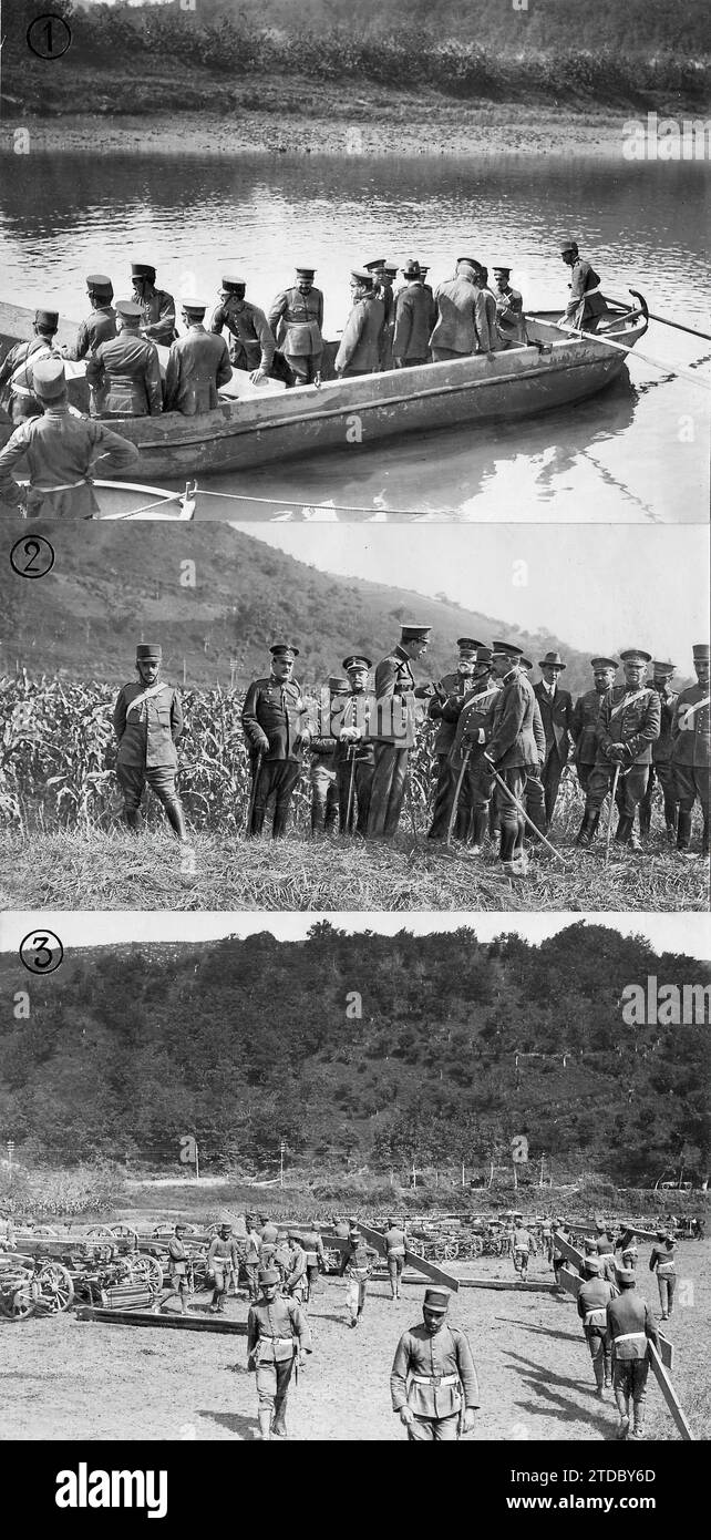 09/18/1917. Practices of the Pontoon Engineers 1 HM the King Embarking ...