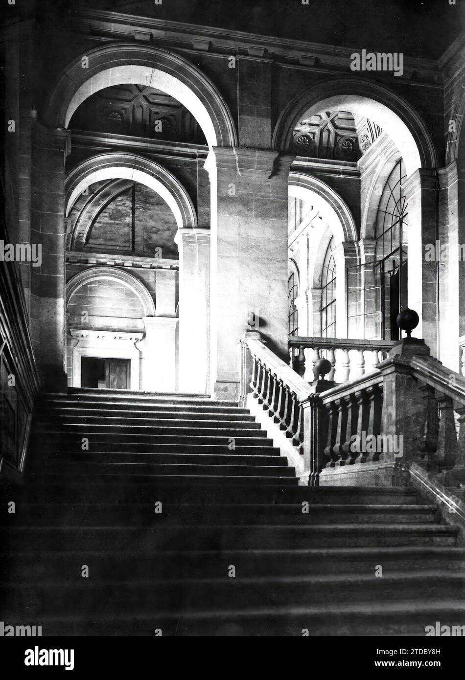 Seville, October 1954. The main staircase of the General Archive of the ...