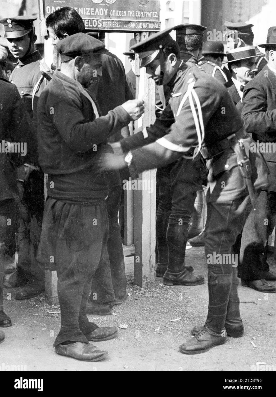 07/31/1916. Precautions in Thessaloniki. Police Searching Attendees at ...