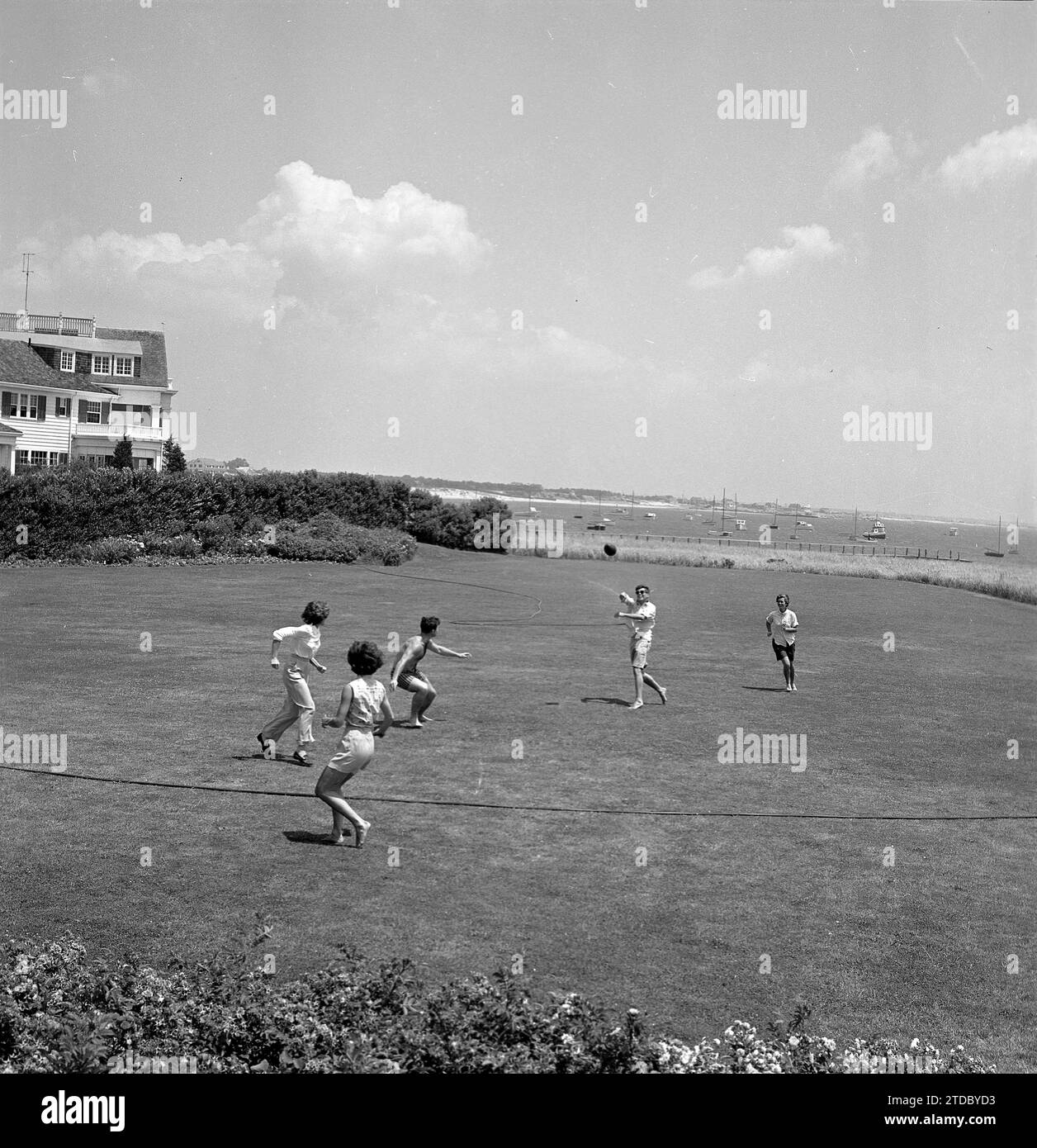 HYANNIS PORT, MA - JUNE 1953: (L-R) Eunice Kennedy, Jacqueline Bouvier ...