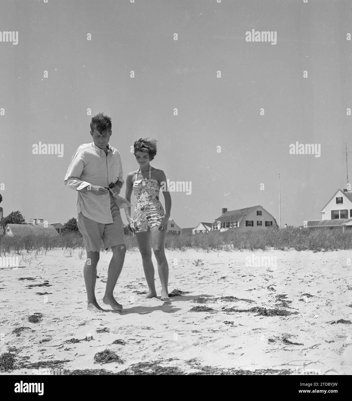 HYANNIS PORT, MA - JUNE 1953: Senator John F. Kennedy and fiance ...