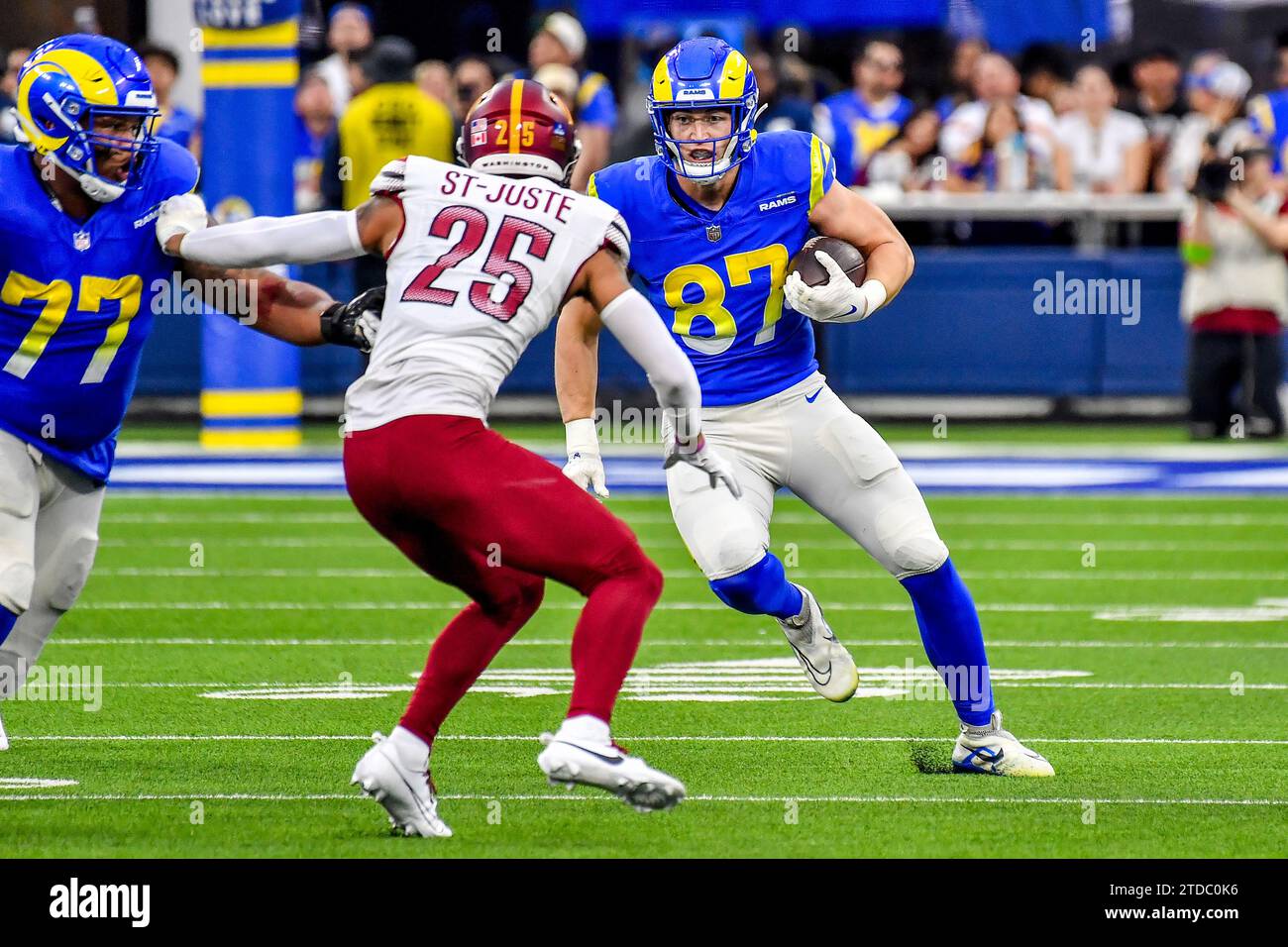 Inglewood, CA. 17th Dec, 2023. Los Angeles Rams tight end Davis Allen ...