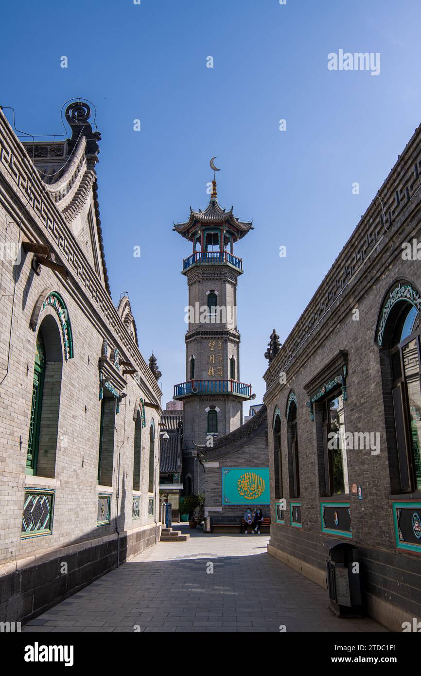 OCTOBER 2, 2022, HOHHOT, CHINA: The street around the Great Mosque of ...