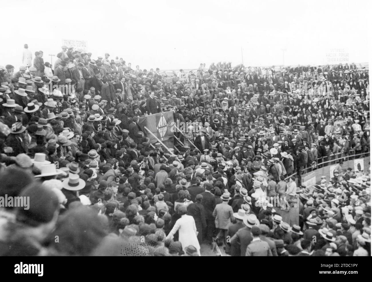 01/01/1936. Appearance of the bullring in the town of Pilas during the ...