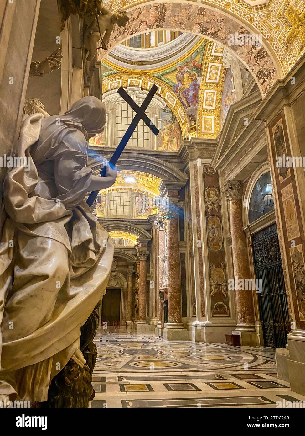 Interior sculptures of St Peter basilica in Vatican Rome Stock Photo ...