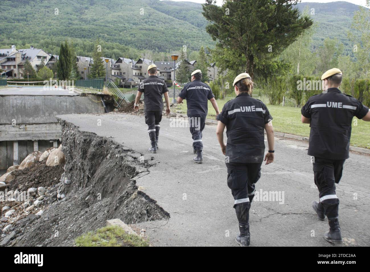 Benasque (Huesca), 07/19/2013. Flood of the Éesera river. In the image ...