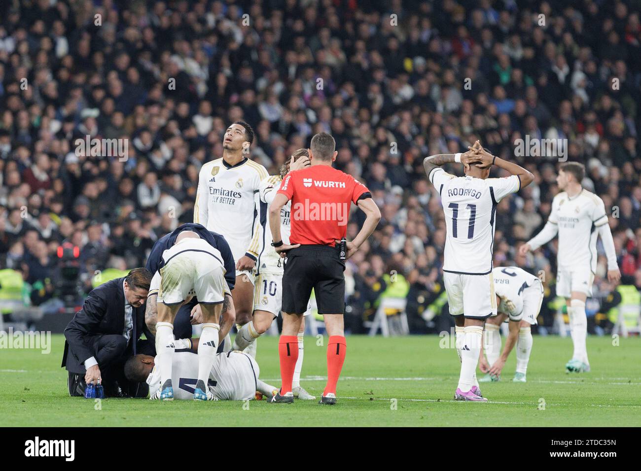 MADRID, SPAIN - DECEMBER 17: David Alaba of Real Madrid is injured ...