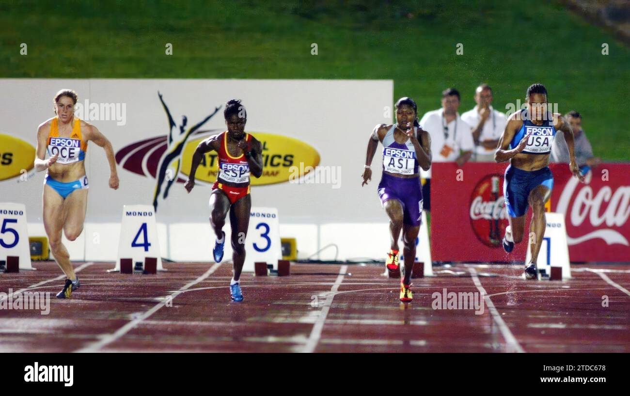 Madrid, September 20, 2002. Athletics World Cup Madrid 2002. 100m event ...
