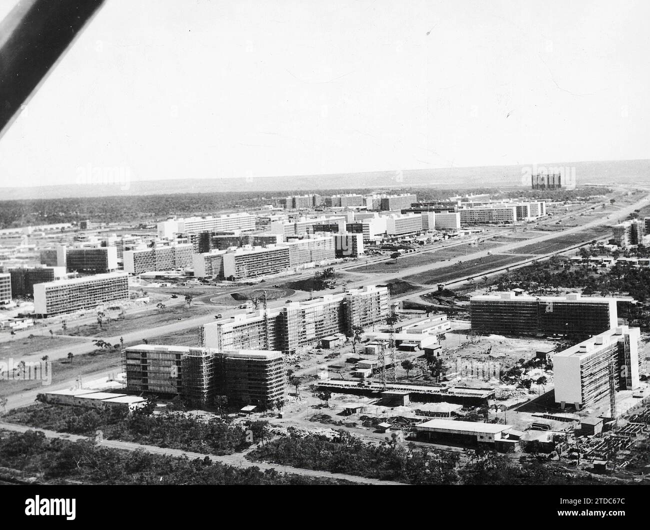 Brasilia (Brazil), April 1960. Aerial view of Barsilia days before its ...
