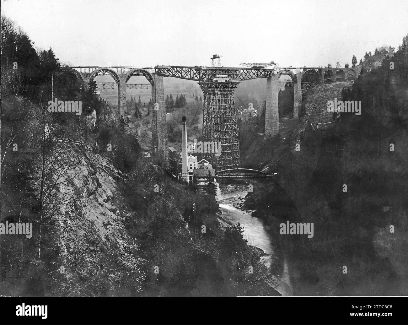 Switzerland, April 1910. The tallest scaffolding in Europe. One hundred ...