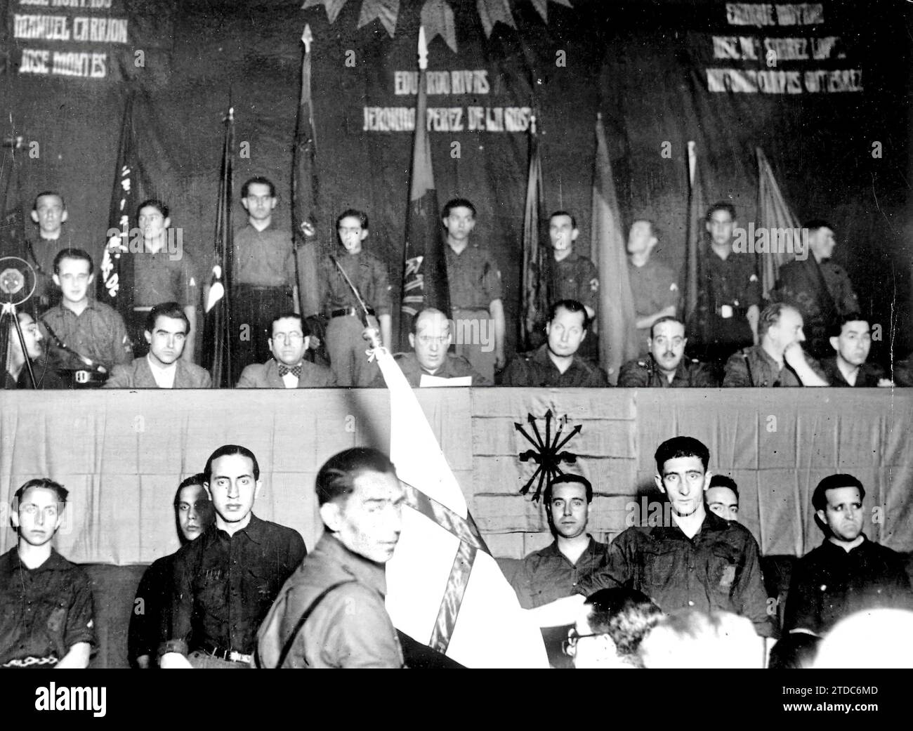 01/25/1936. Saragossa. Presidency of the Rally held by the Spanish ...