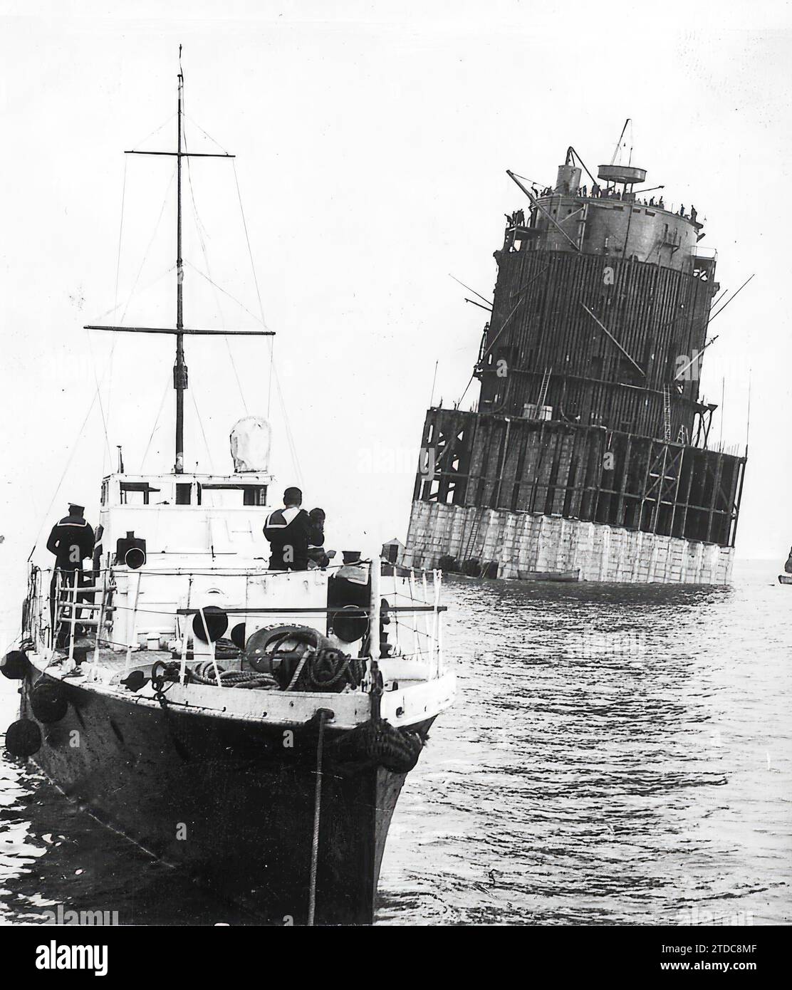 01/31/1921. England. New Maritime Defenses. One of the Floating ...
