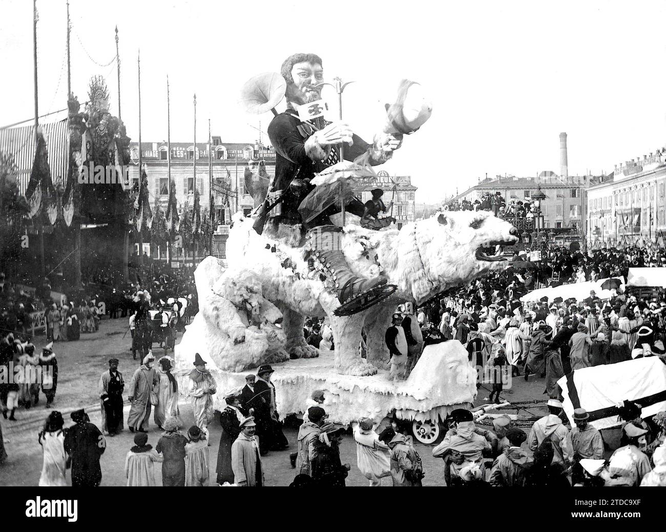01/31/1910. The carnival in Nice. The carnival float Xxxviii, alluding ...