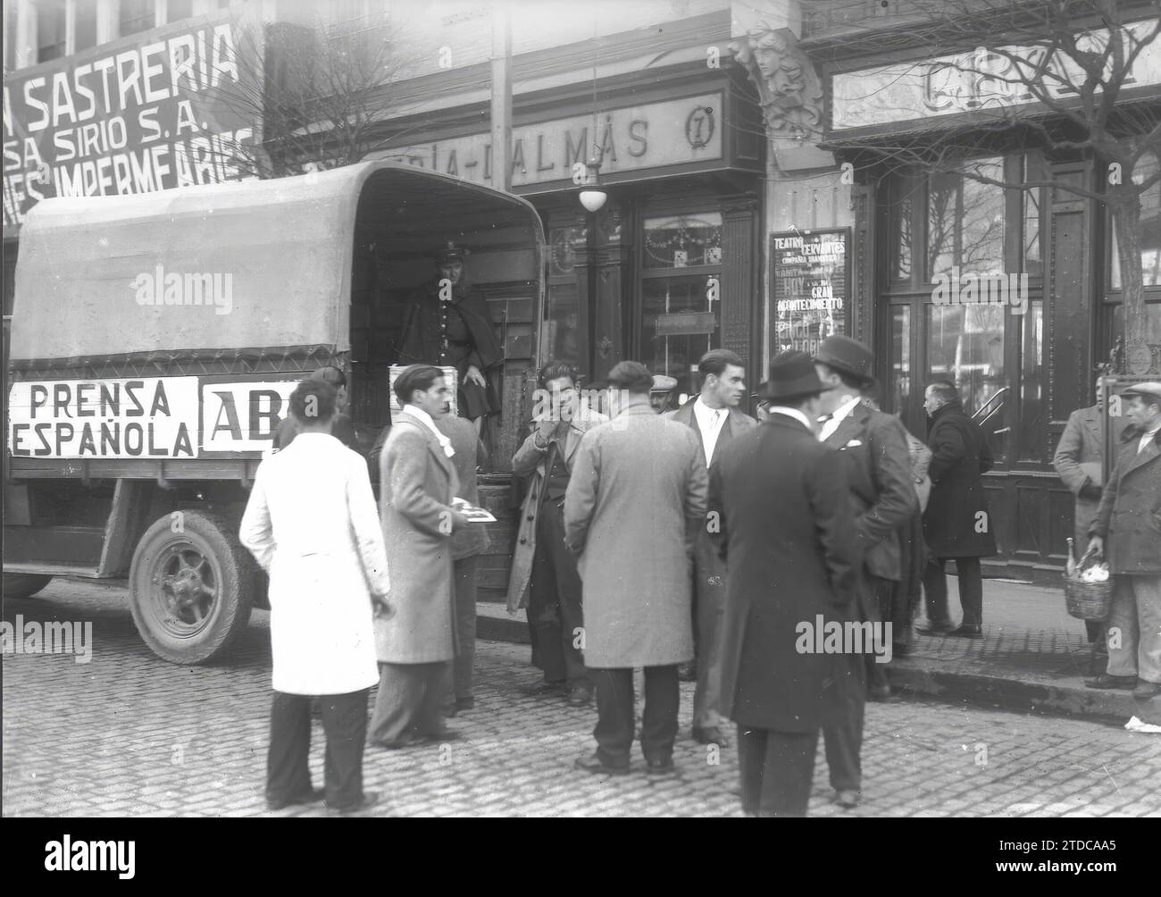 From a Spanish press truck, the ABC newspaper is sold in the bell ...