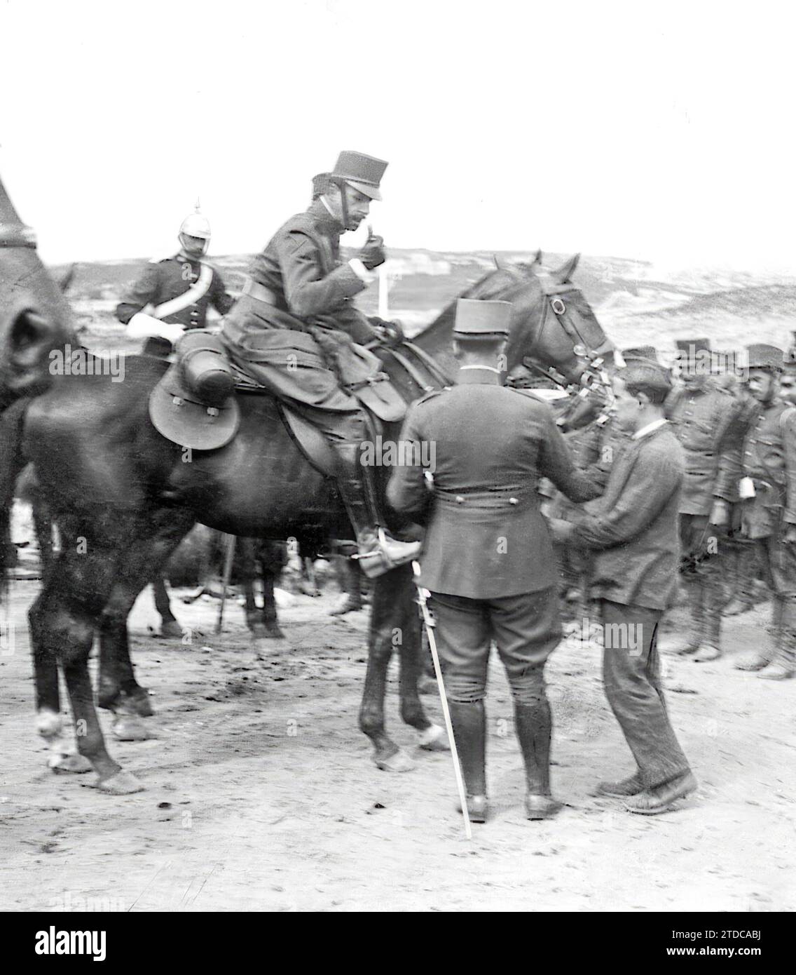 08/26/1920. In Rostrio. Military Maneuvers. HM the King (X) Testing the ...