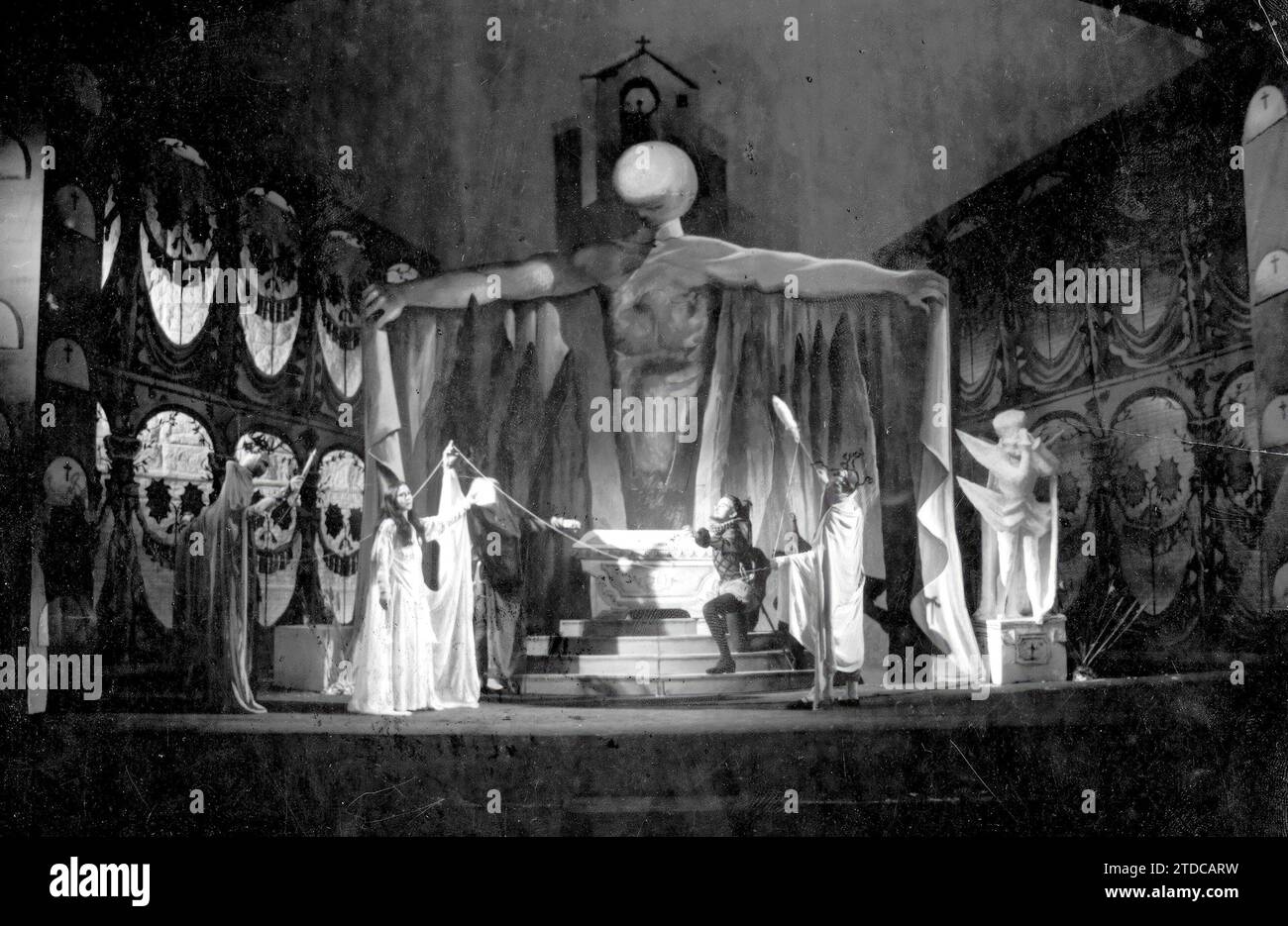 12/31/1948. A scene from "Tenorio" with decorations by Dalí. Photo ...