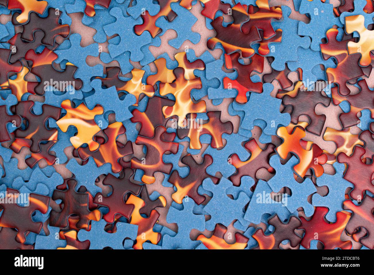 Top View of Mixed Pieces of a Jigsaw Puzzle - Texture Background Stock ...