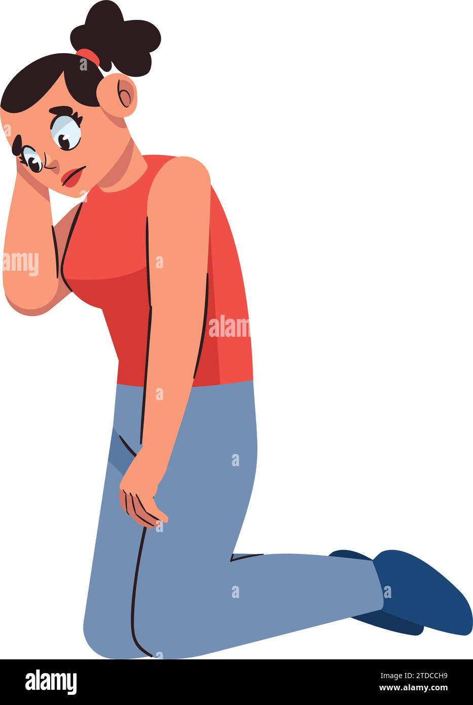 Portrait woman unhappy in Stock Vector Images - Alamy