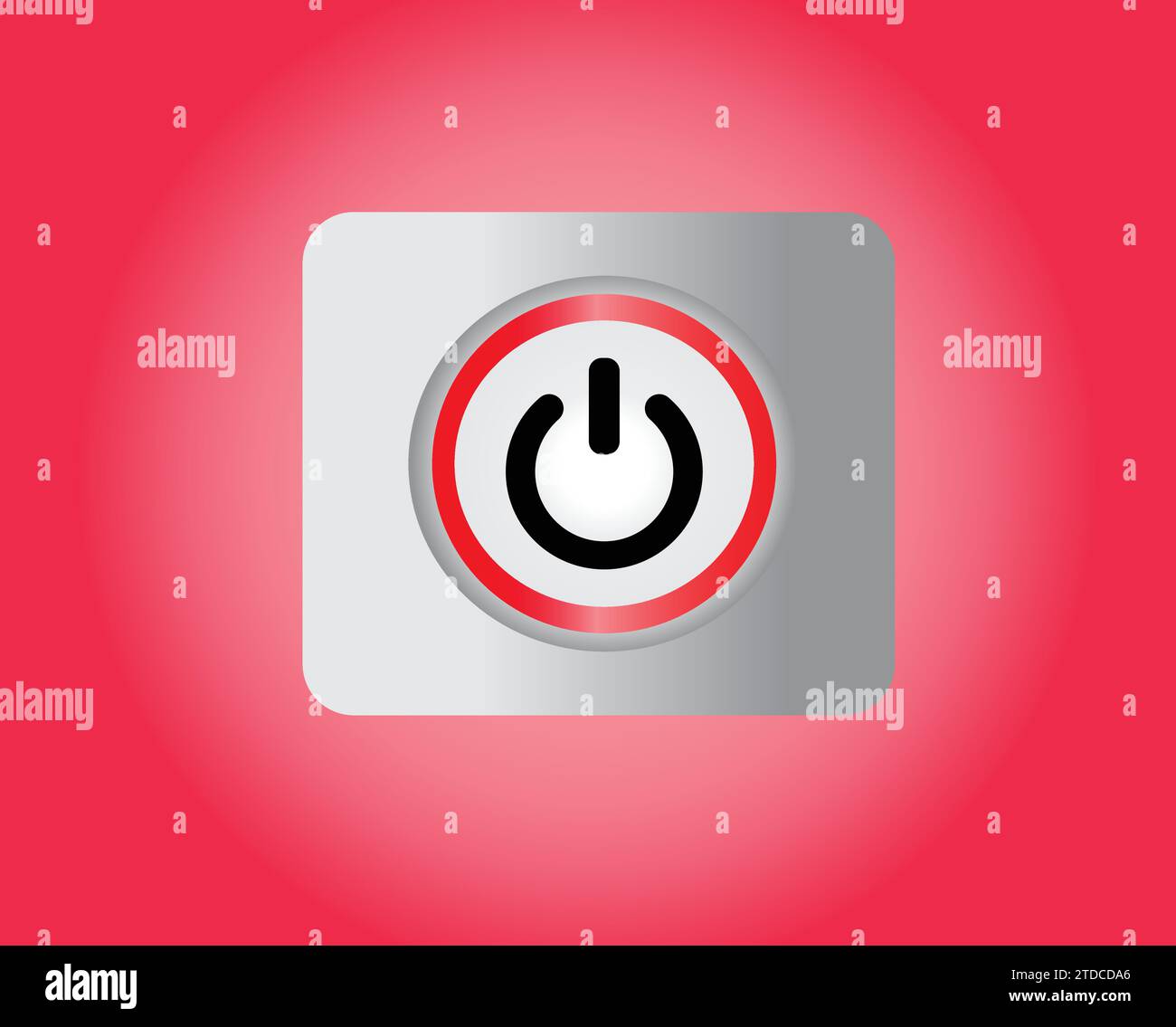 Square shaped power on button symbol icon. Vector editable isolated ...