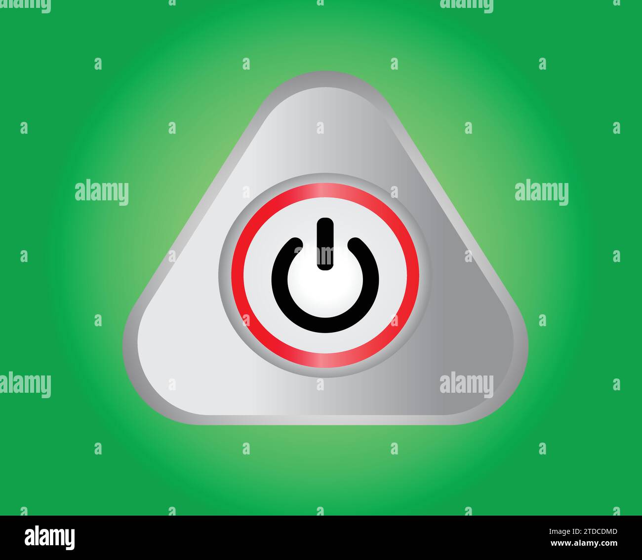 Triangle shaped power on button symbol icon. Vector editable isolated ...