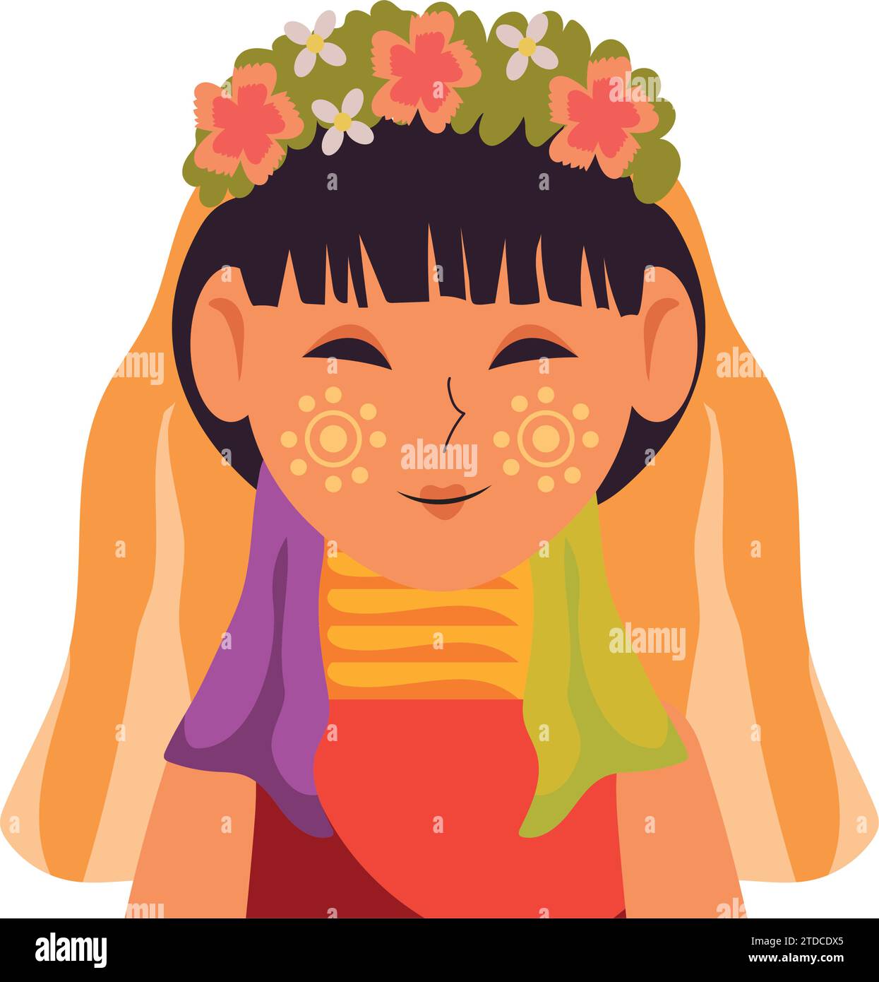 myanmar girl and thanaka Stock Vector Image & Art - Alamy