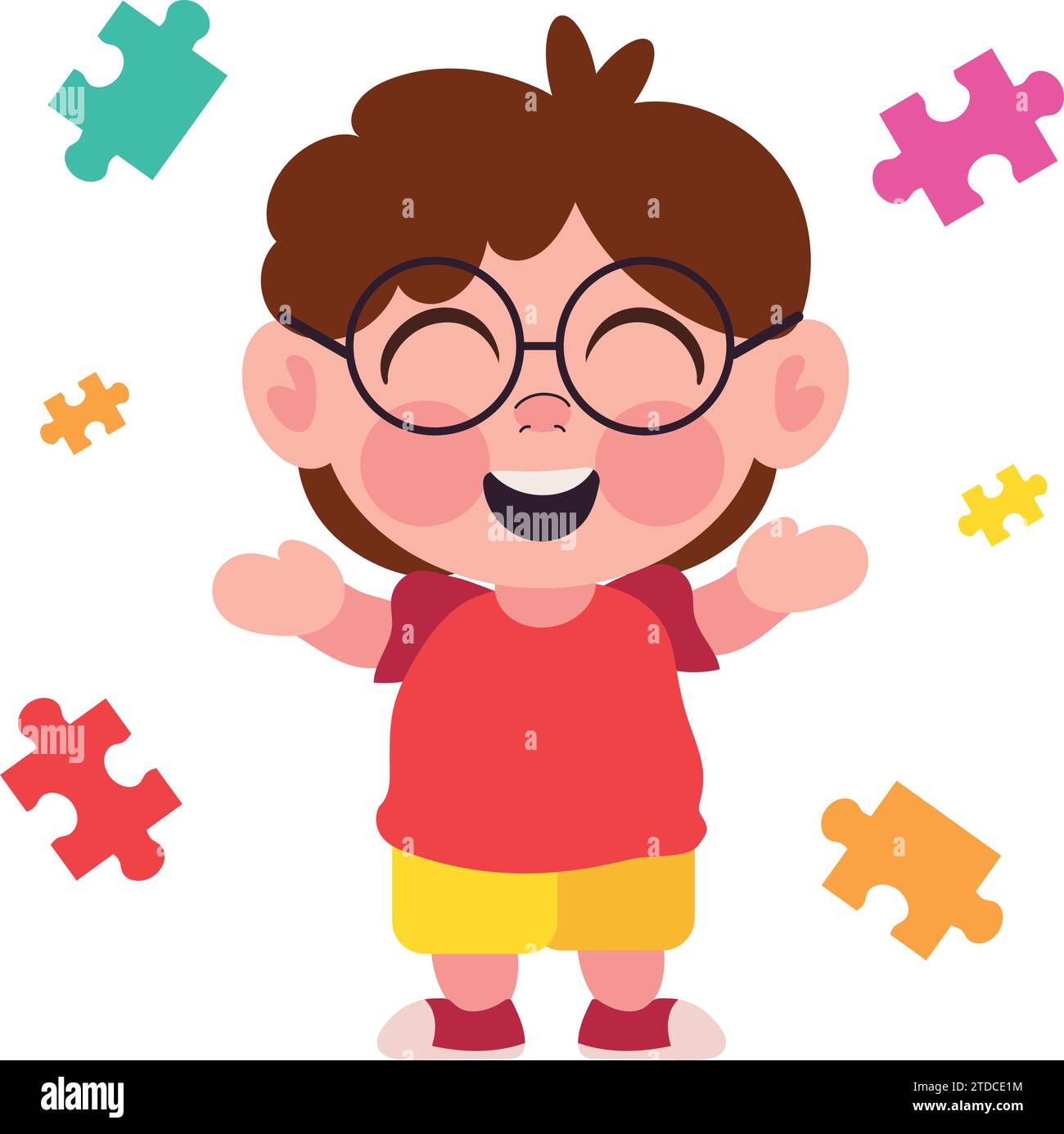 autism boy with puzzles Stock Vector Image & Art - Alamy