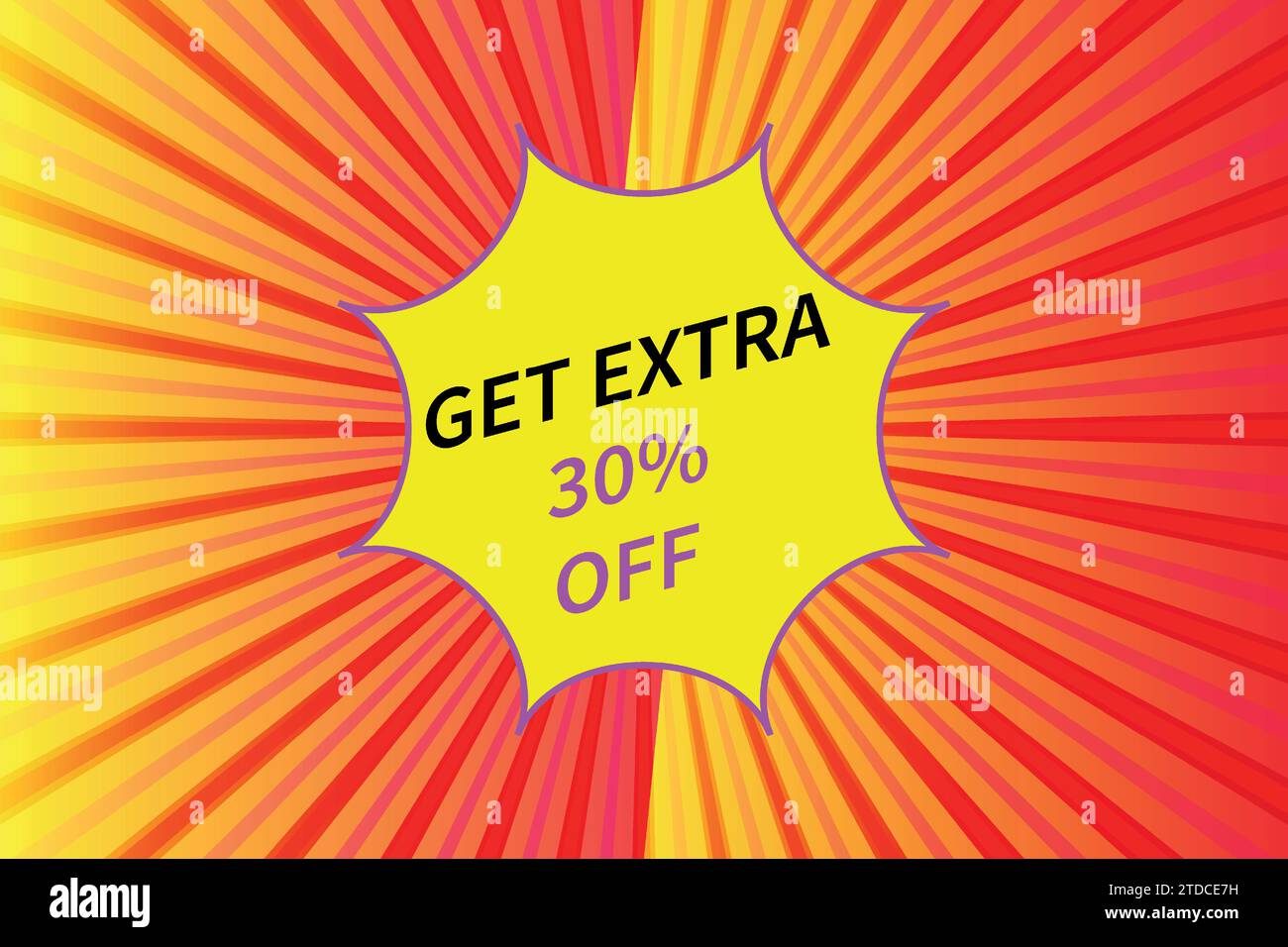 30 Percent off discount pop art on a comic style background design ...