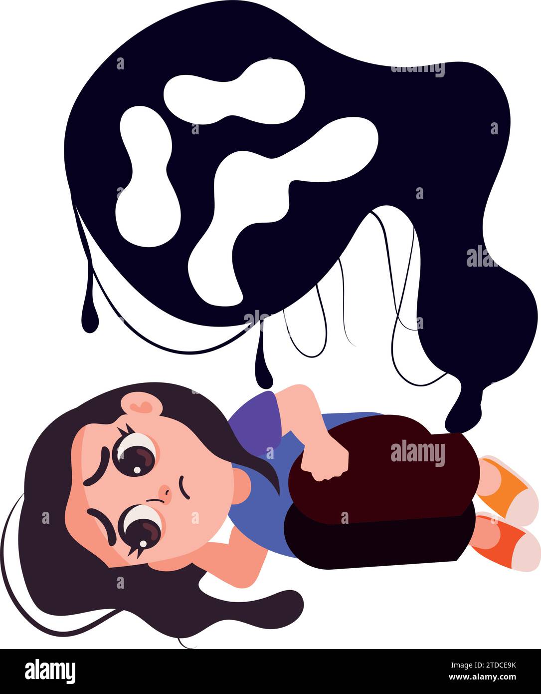 Unhappy woman sitting on Stock Vector Images - Alamy