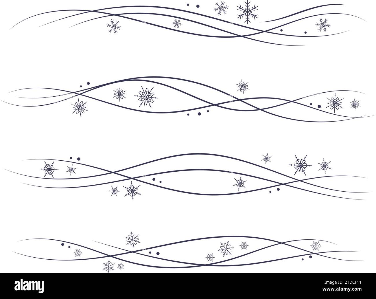 Snow wind doodle illustration. Flakes swirl blizzard. Wavy cold ...