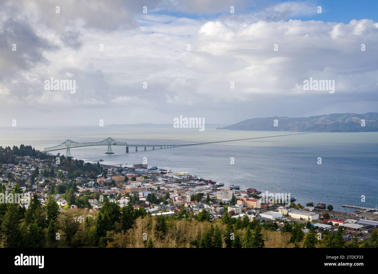 An Overlook of The City of Astoria in Oregon on the Columbia River ...