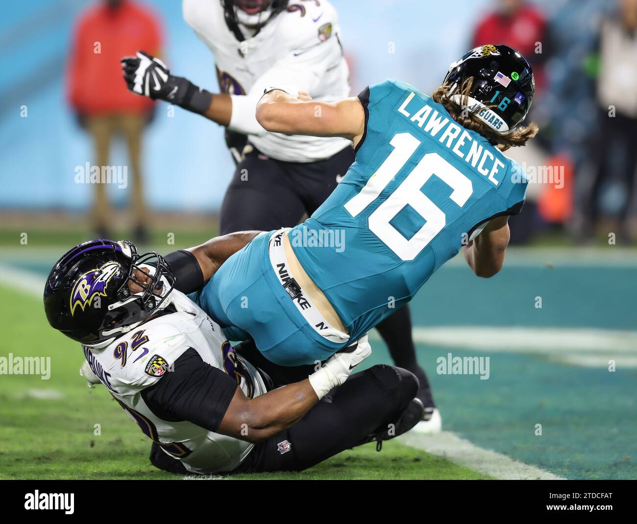 Jacksonville, FL, USA. 17th Dec, 2023. Jacksonville QB Trevor Lawrence ...