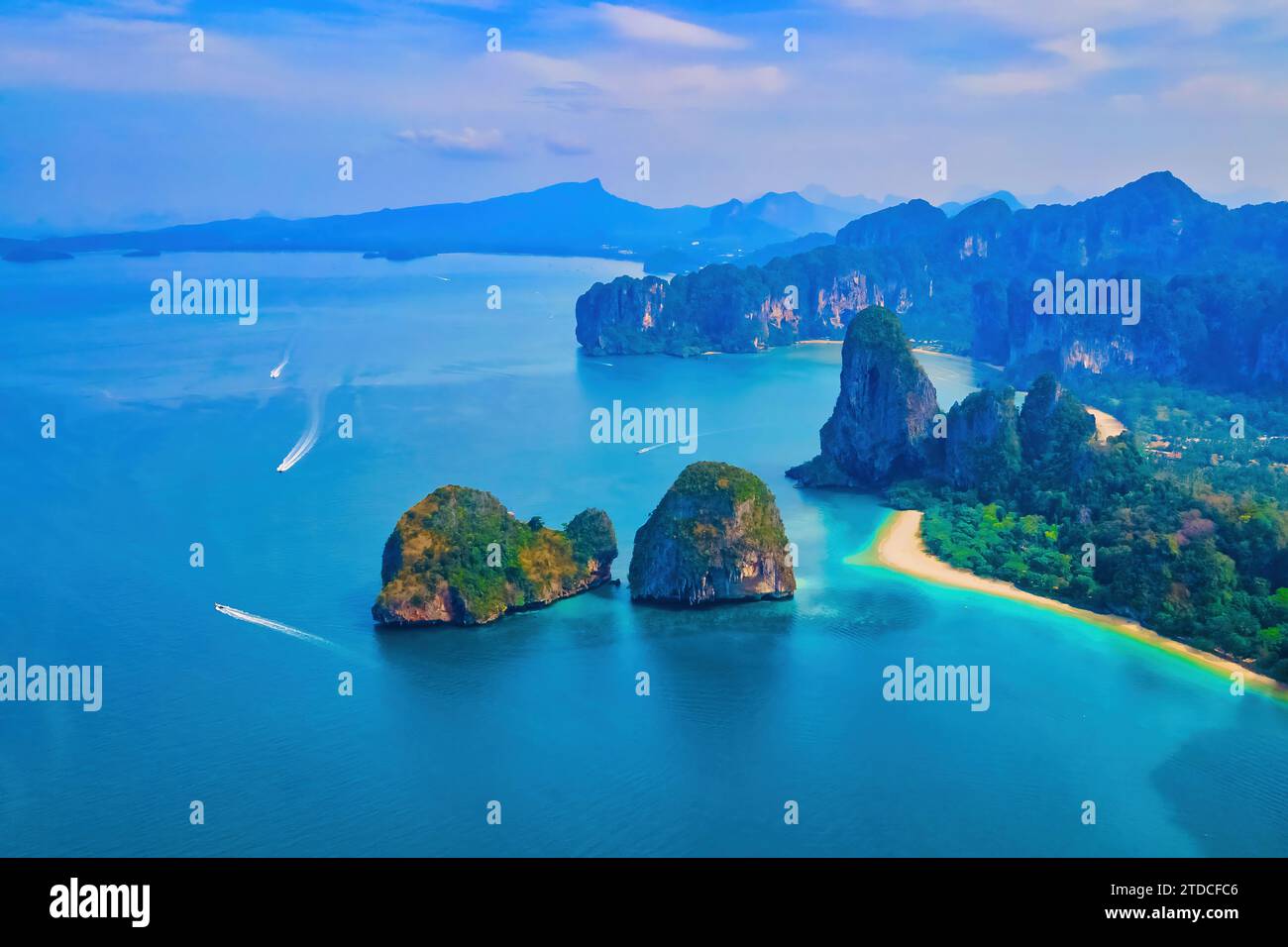 Railay Beach Krabi Thailand, the tropical beach of Railay Krabi, Drone ...