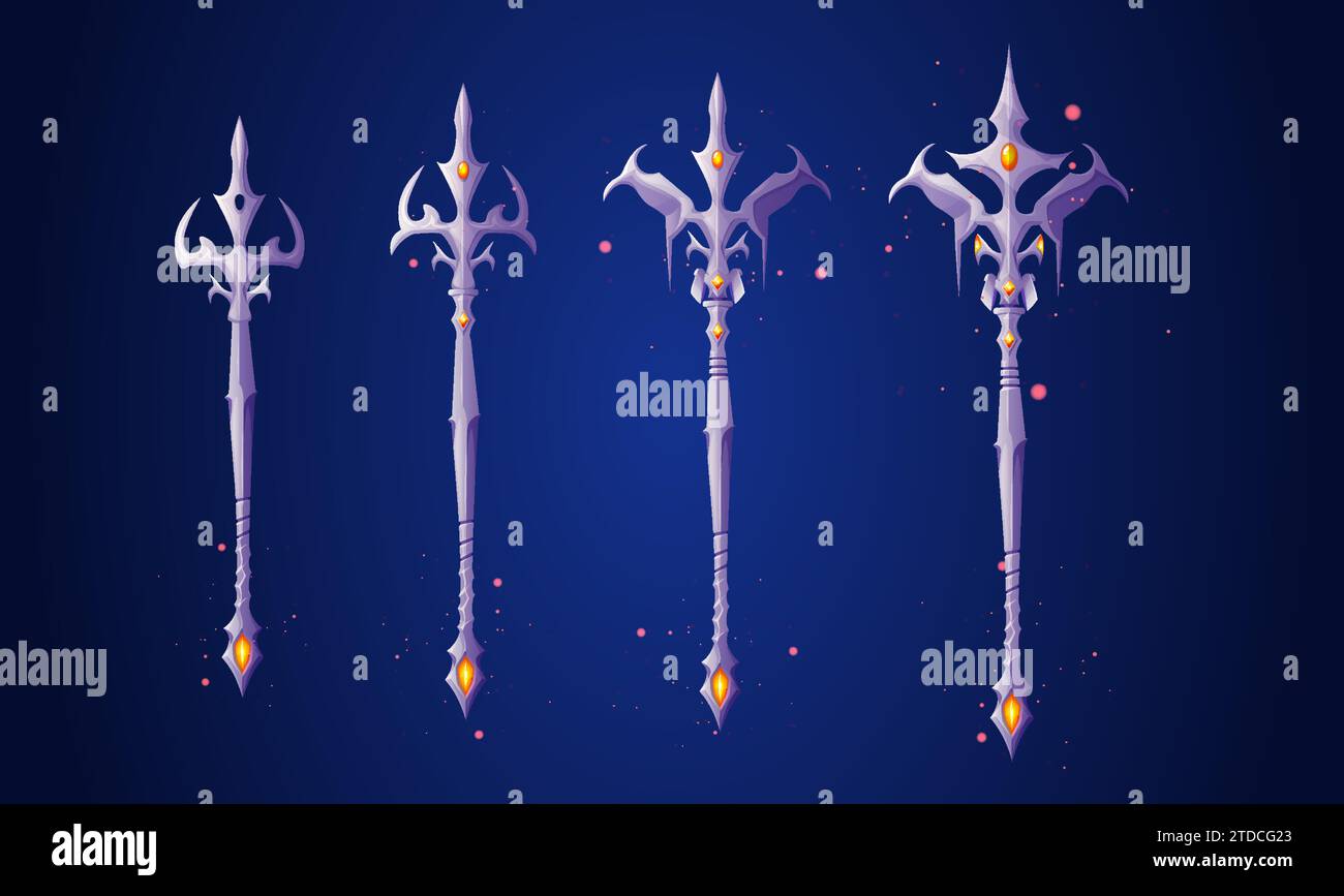 Poseidon or Neptune fantastic trident made of metal and gemstones for ...