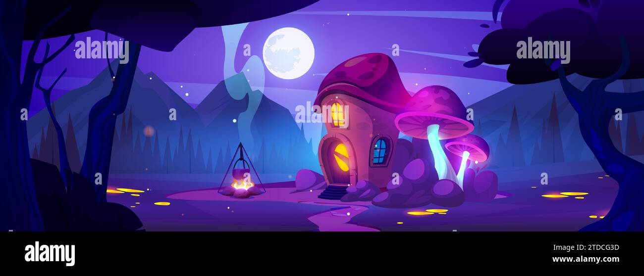 Tiny fairytale gnome magic house made of mushroom with little door and ...