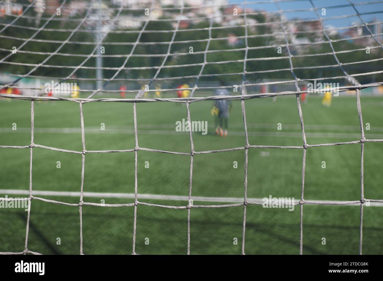 Net of a goal of a football stadium Stock Photo - Alamy