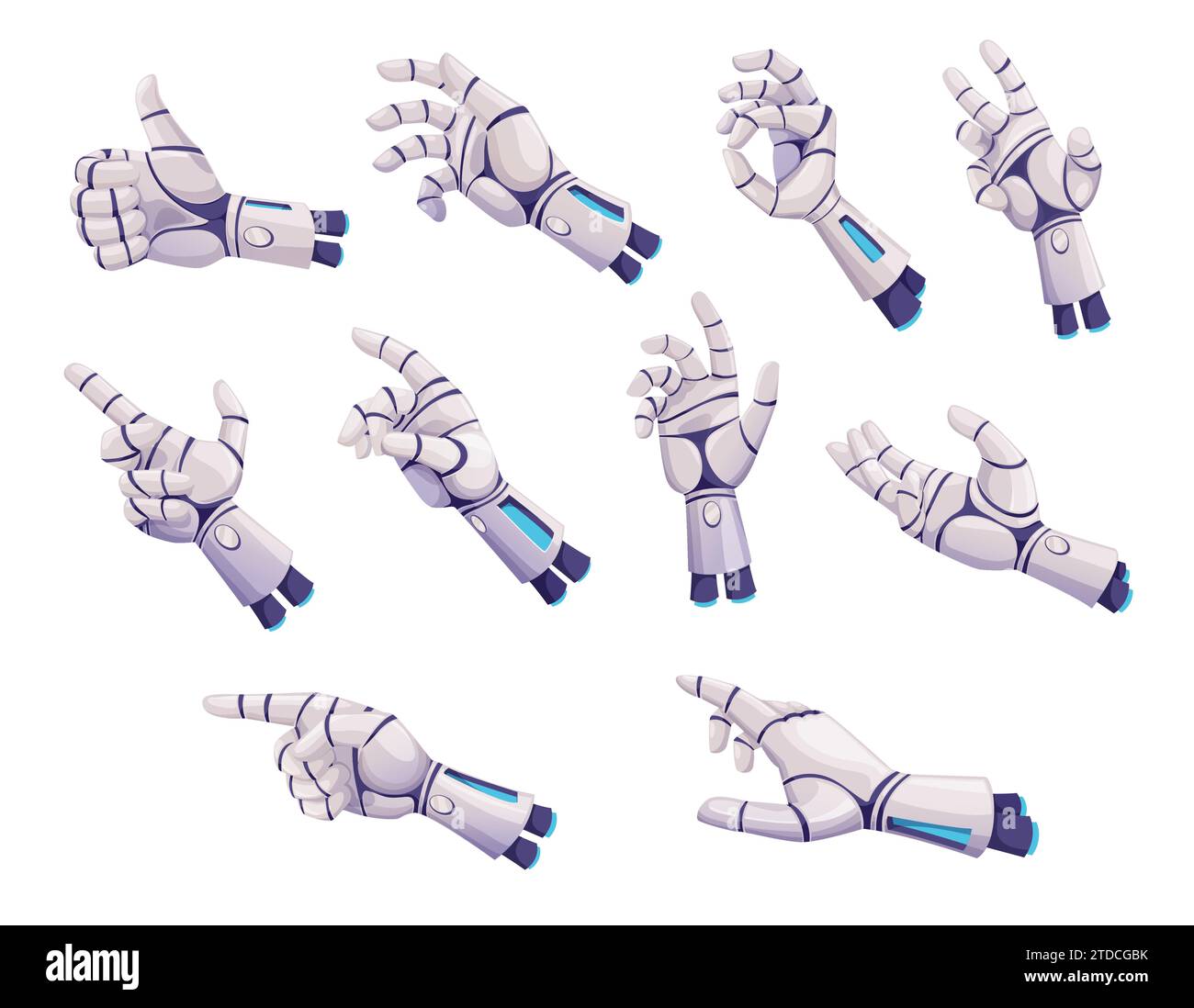 Robot hands or arms. Future artificial technology, cyborg droid ...
