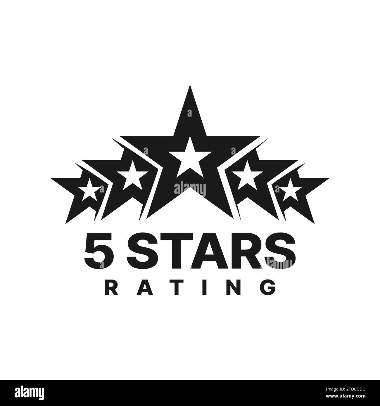 Five star rating, best award icon or badge. Business reputation, goods ...