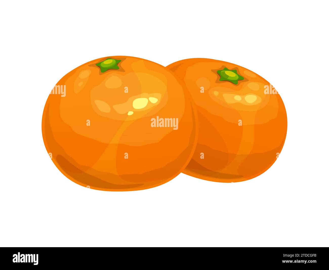 Cartoon tangerin or mandarin, Chinese New lunar year food. Whole citrus ...