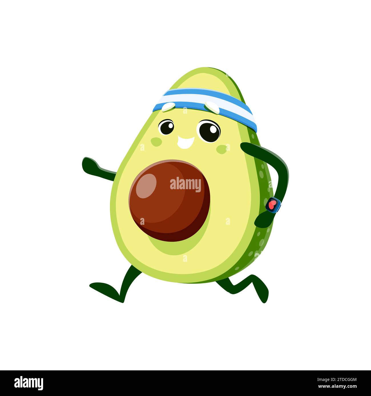 Cartoon kawaii Mexican avocado character. Vegan food, raw or fresh ...